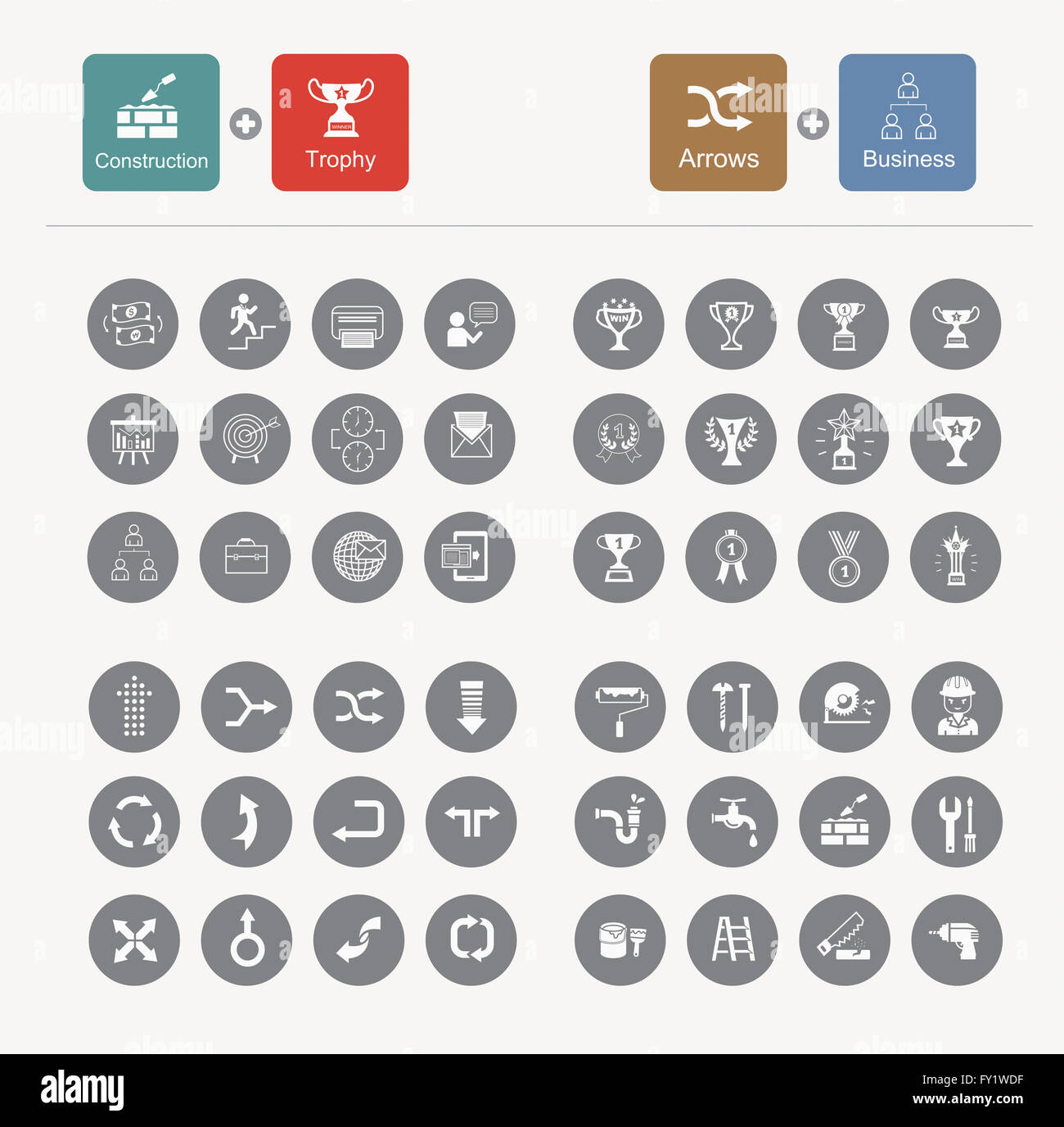 Collection of various icons Stock Photo - Alamy