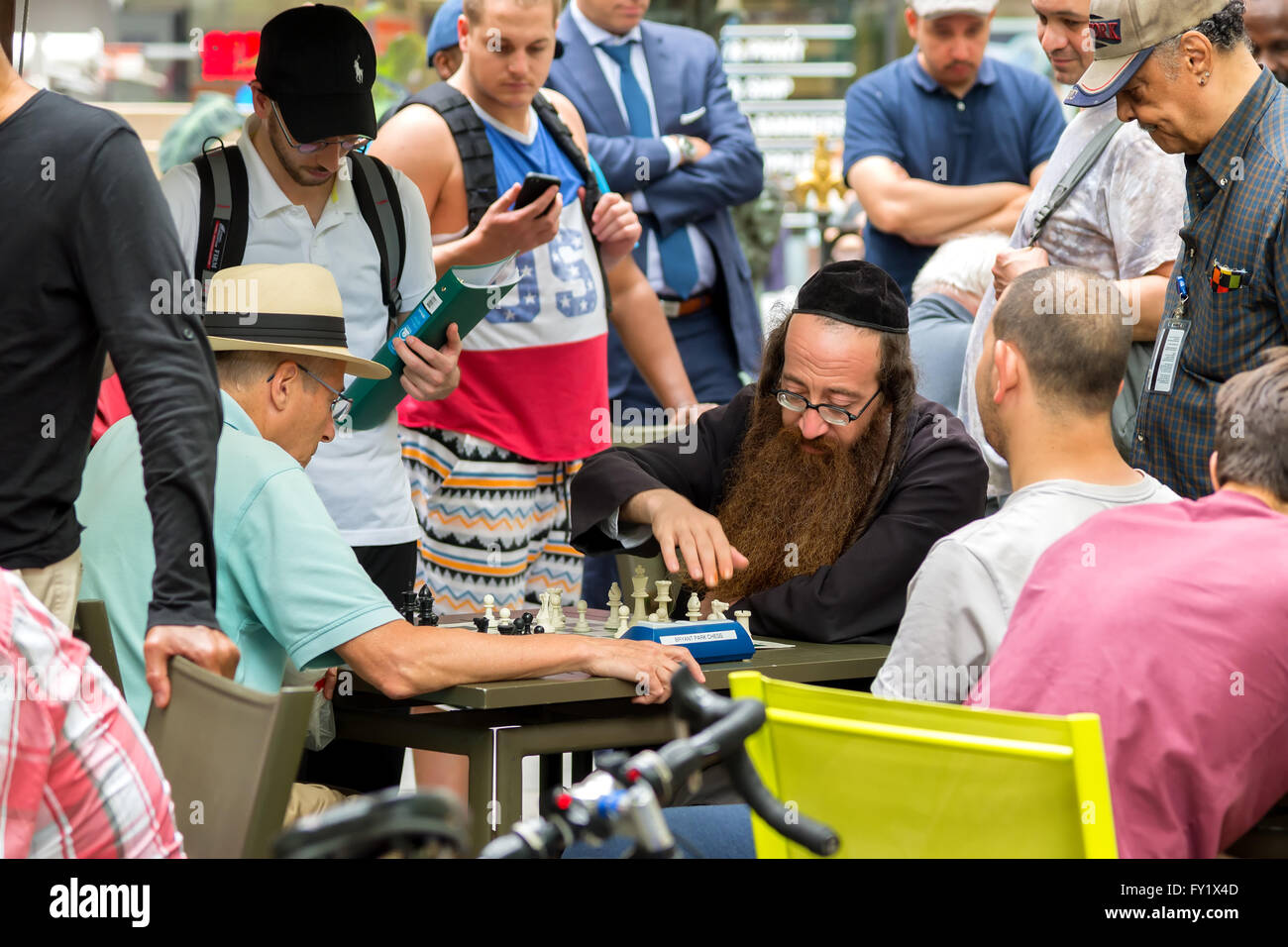 NEW YORK CITY - JUNE 17: People playing chess in bryant park. The Chess ...