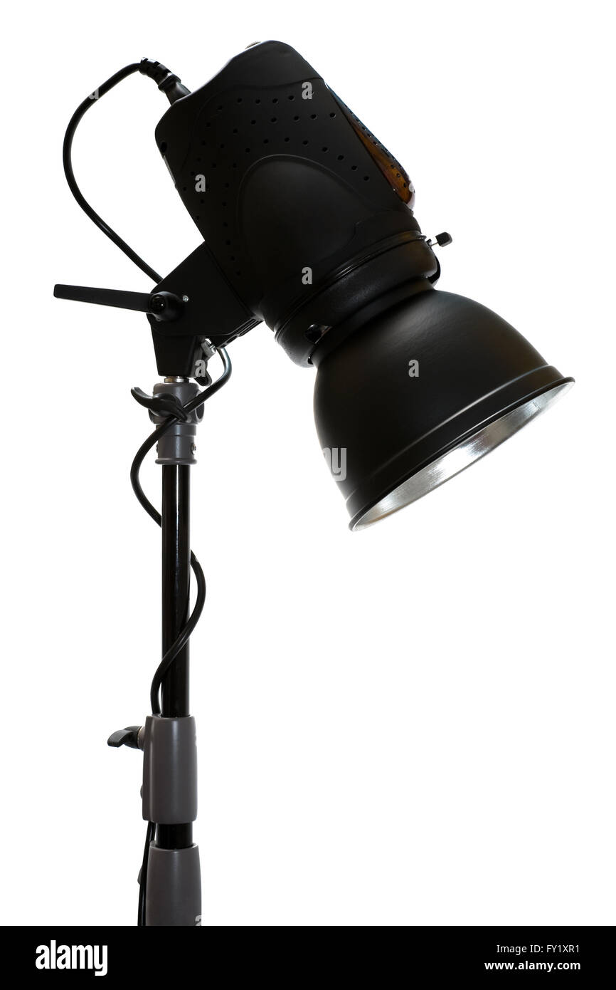 Modern powerful photographic flash on a white background Stock Photo ...