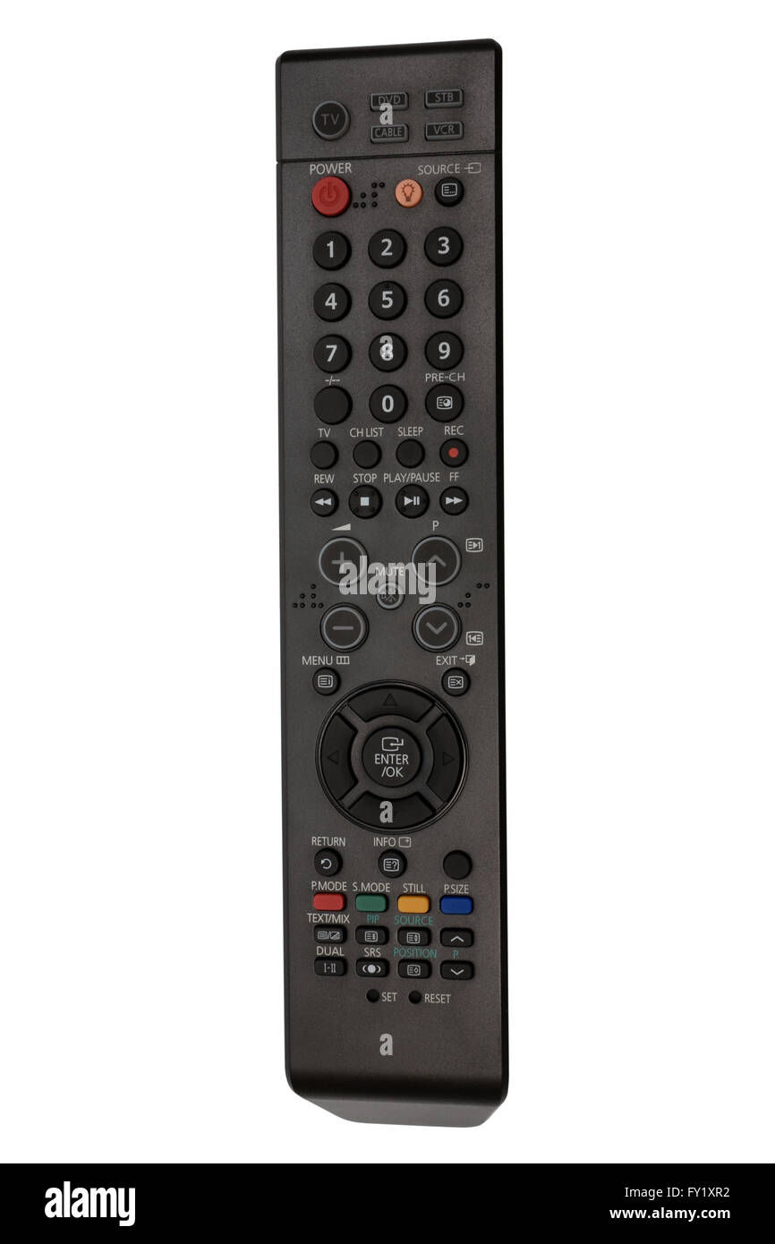 The modern remote-control on a white background Stock Photo - Alamy