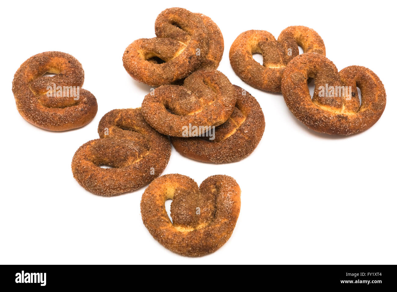 Sweet and crackling cookies on a white background Stock Photo - Alamy