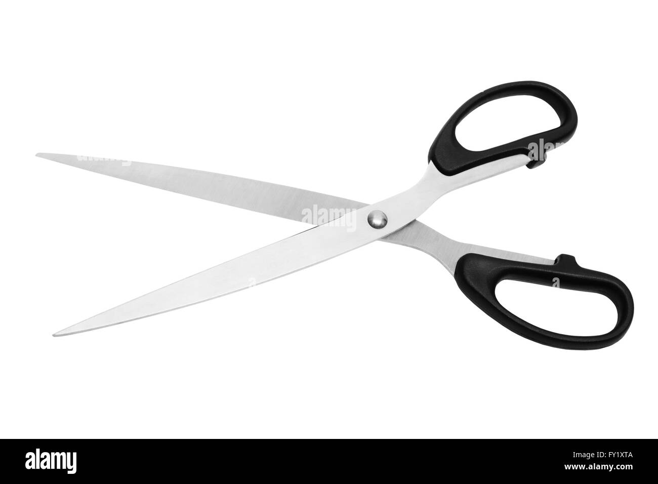 Modern metal scissors on a white background Stock Photo - Alamy