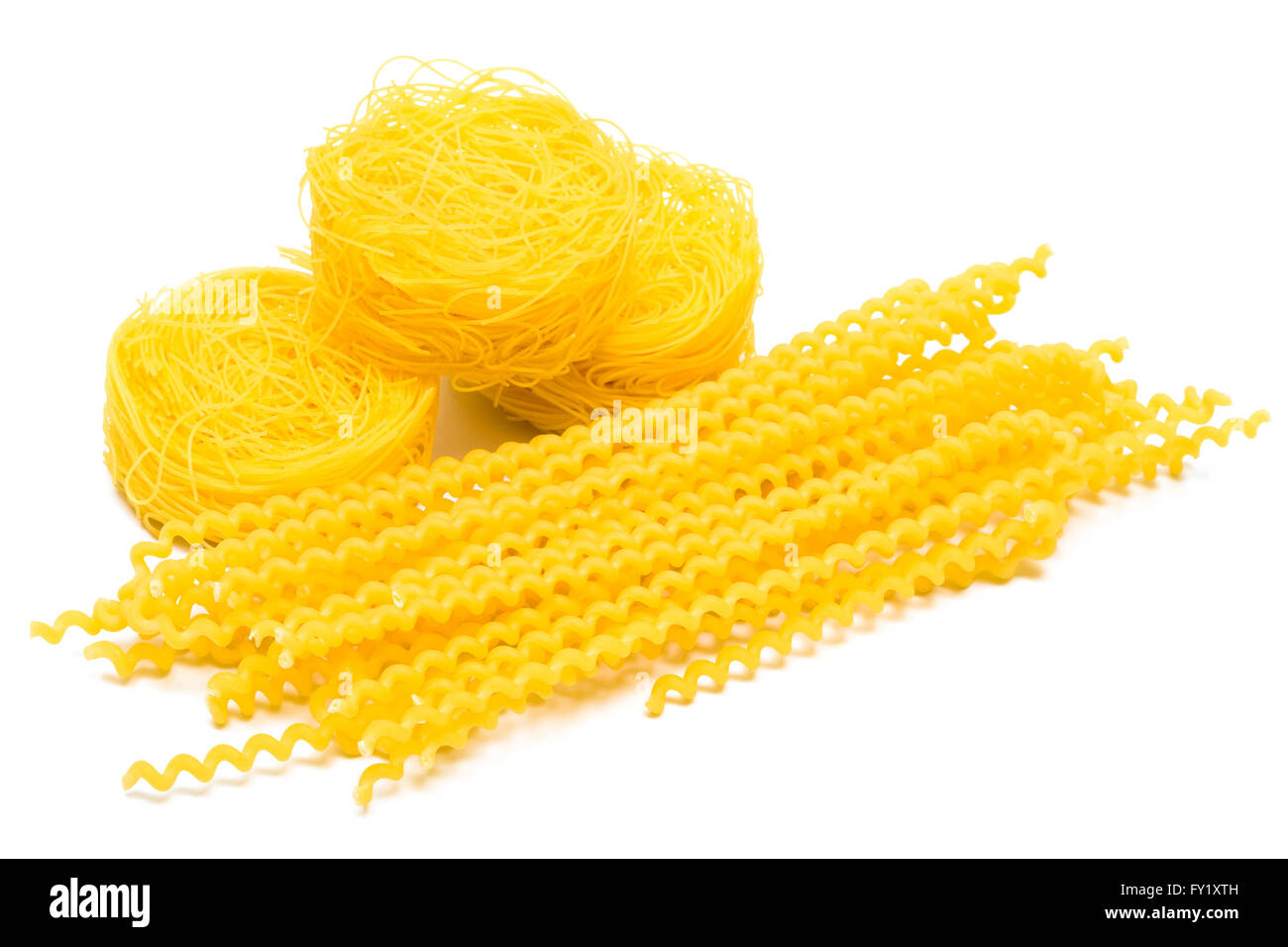 Different beautiful pasta on a white background Stock Photo - Alamy
