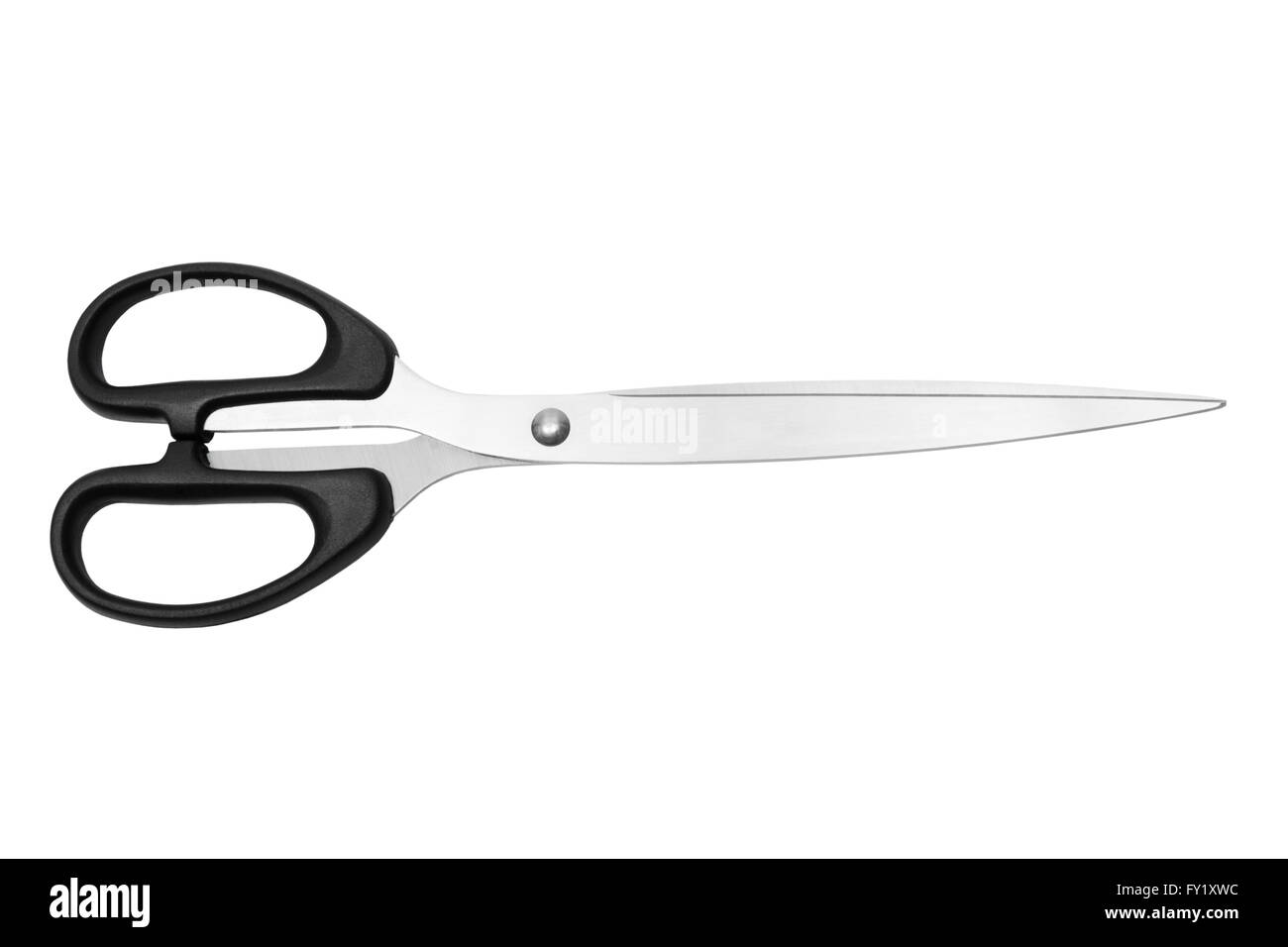 Modern metal scissors on a white background Stock Photo - Alamy