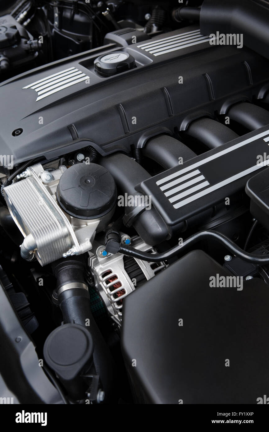 The powerful engine of the modern car Stock Photo - Alamy