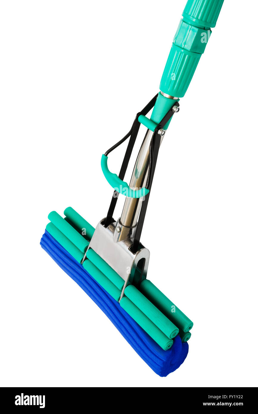 modern mop for washing floors on a white background Stock Photo - Alamy