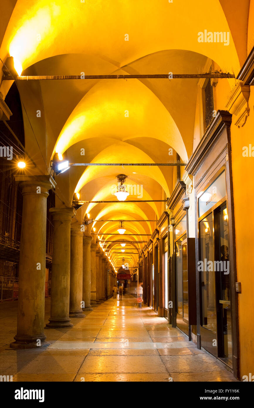 Covered arcade in Bologna, Italy Stock Photo - Alamy