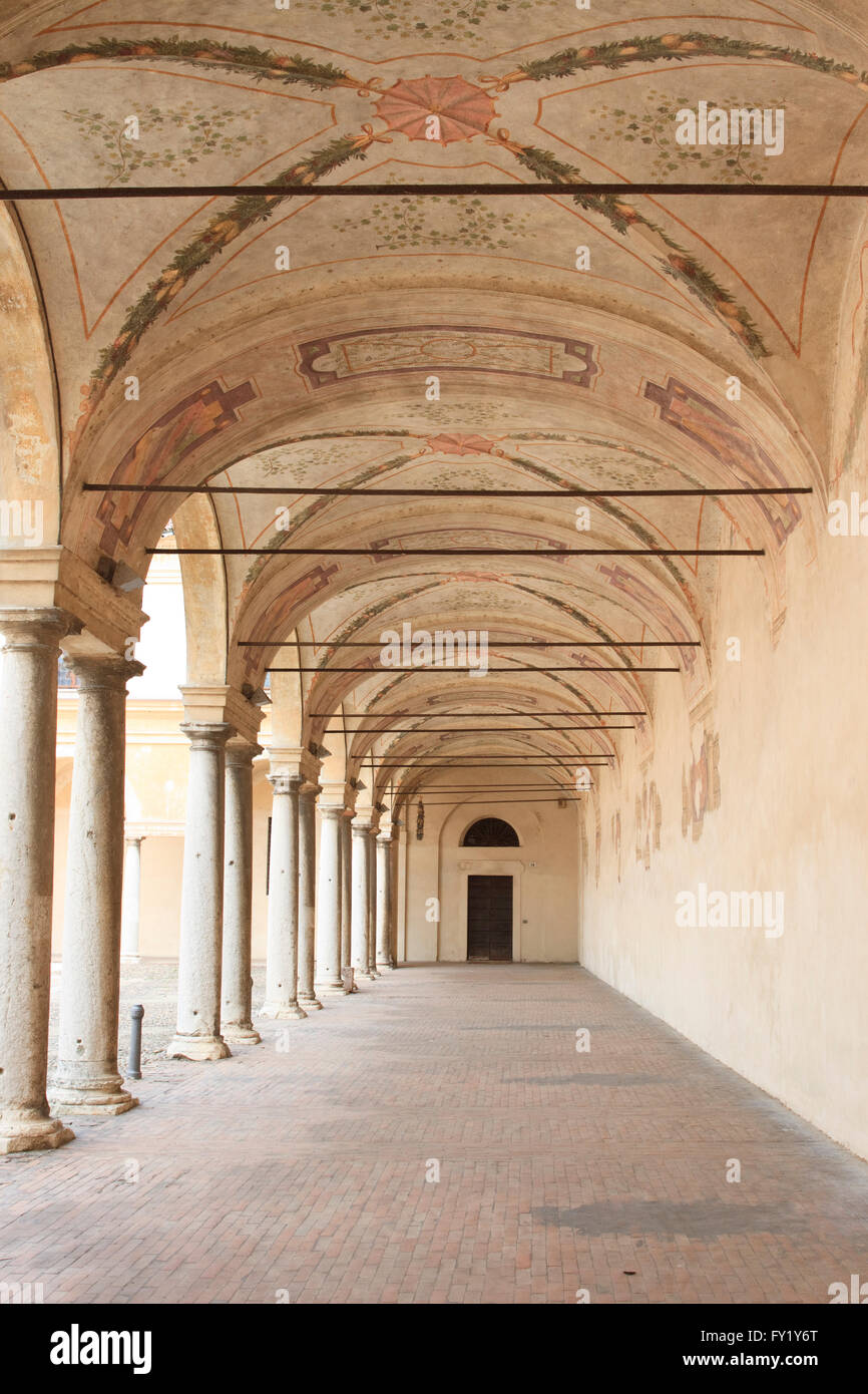 Covered archway in Piazza Castello in Mantua (Mantova), Lombardy, Italy ...