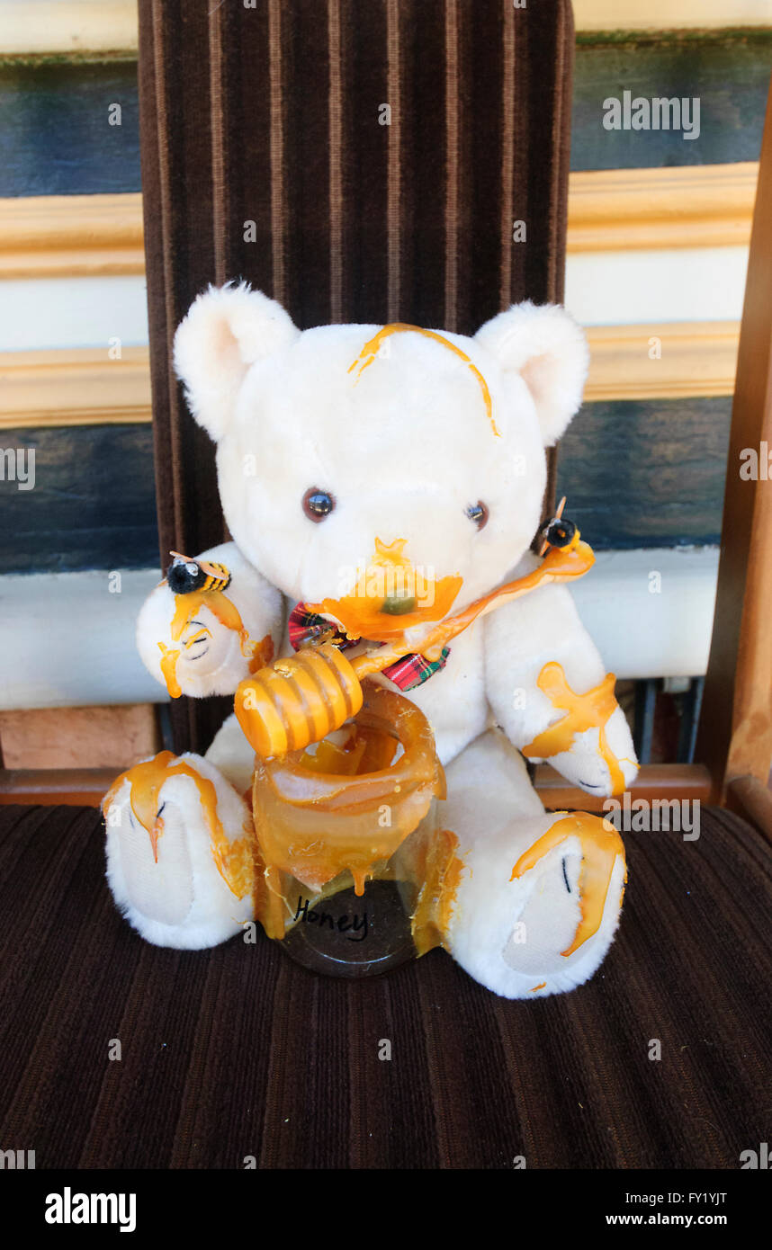 Teddy Bear With Honey Pot