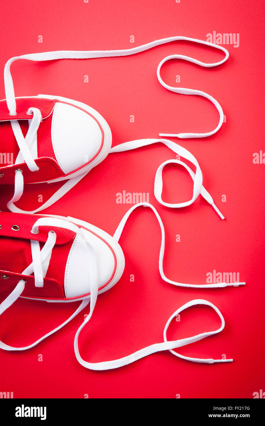 Red and white sneakers hi-res stock photography and images - Alamy