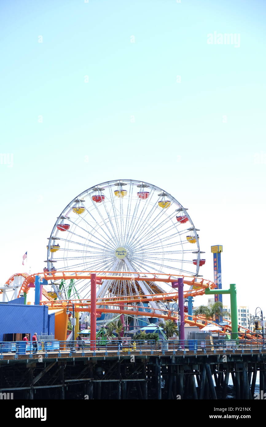 Santa Monica pier Ferris Wheel los angeles Stock Photo - Alamy