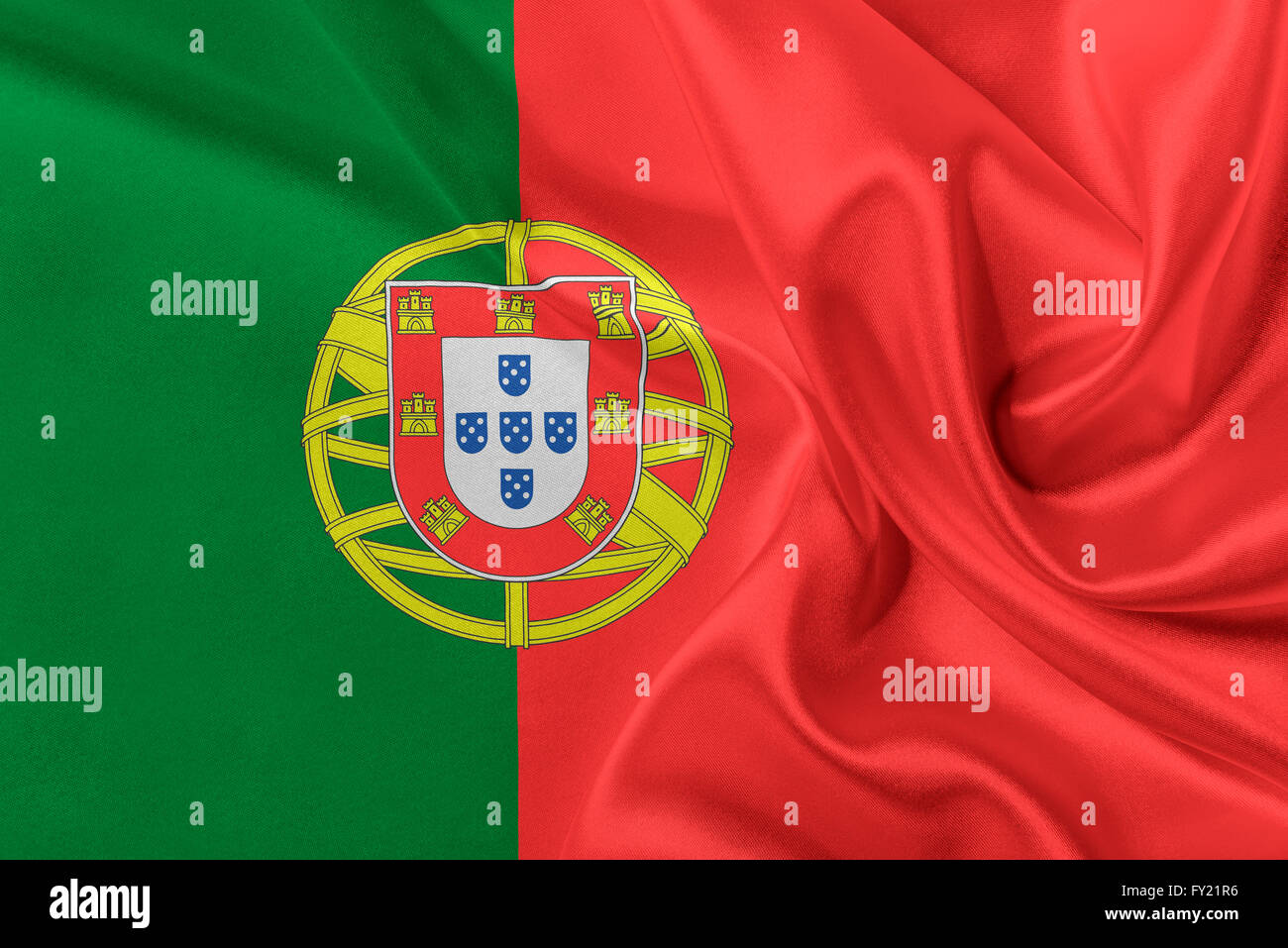 Flag of Portugal waving in the wind Stock Photo - Alamy