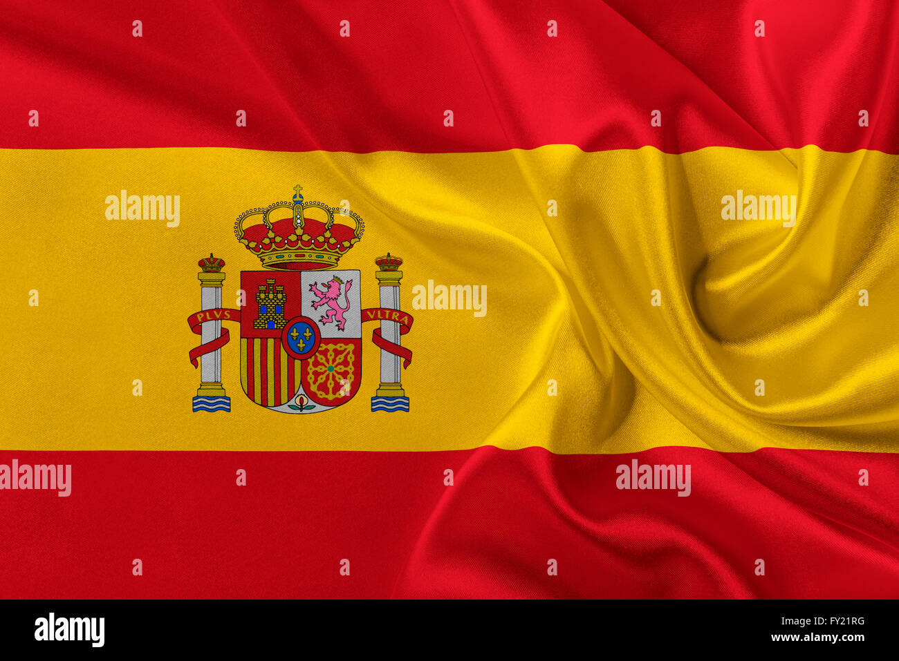 Flag of Spain waving in the wind Stock Photo - Alamy