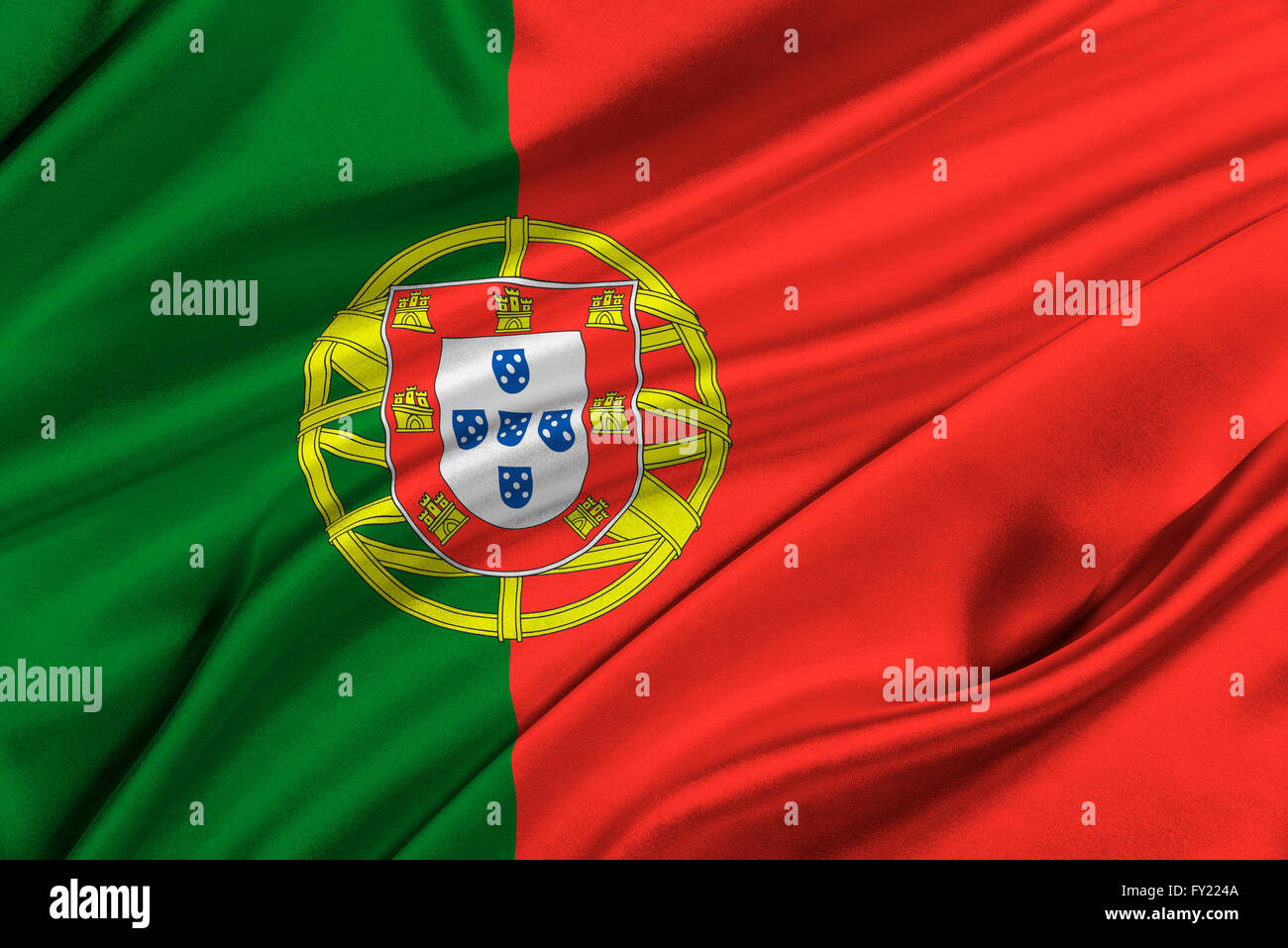 Wavy flag of portugal hi-res stock photography and images - Alamy