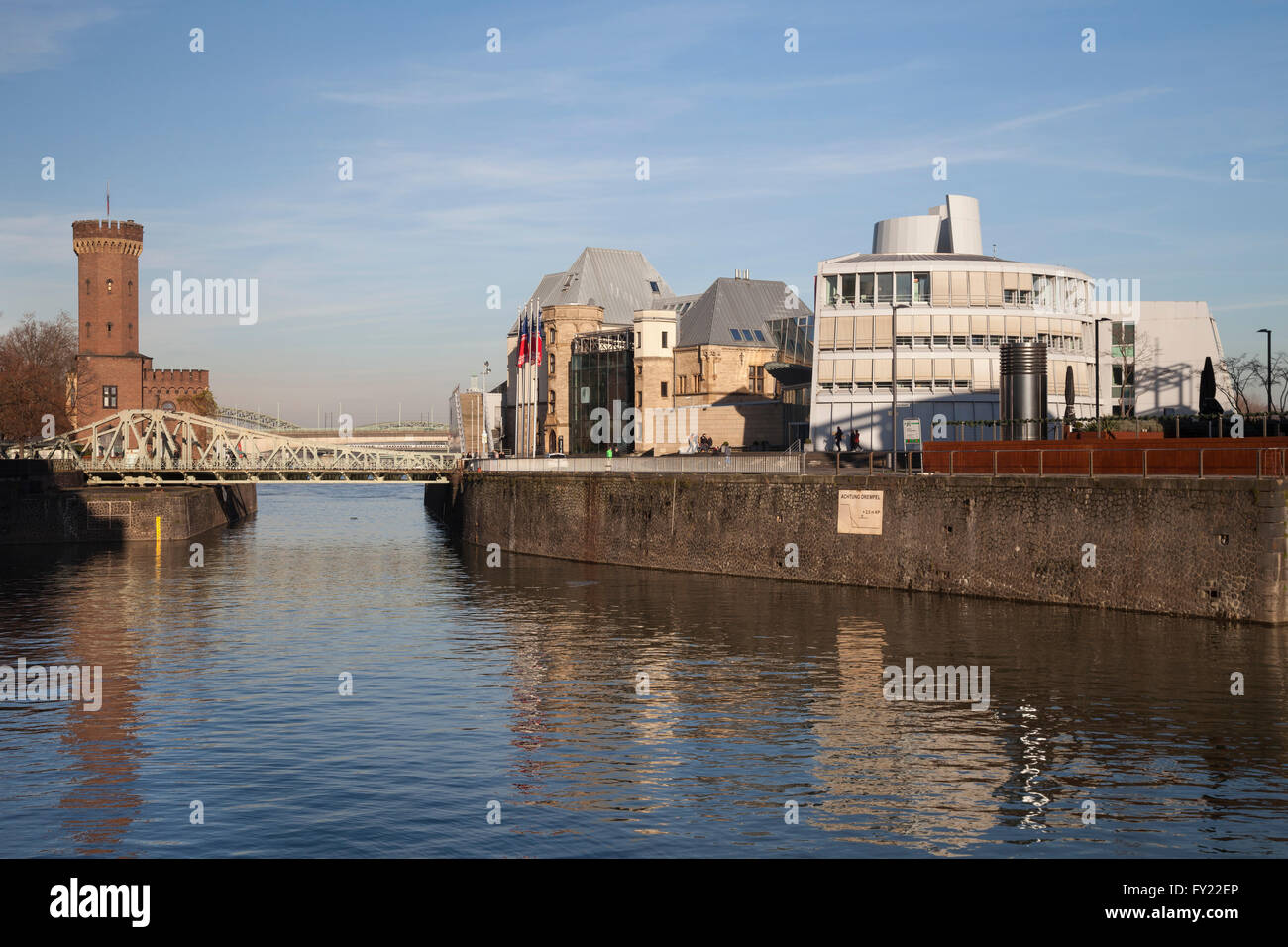 Malakoff Tower, swing bridge, Imhoff-Schokoladenmuseum chocolate museum ...