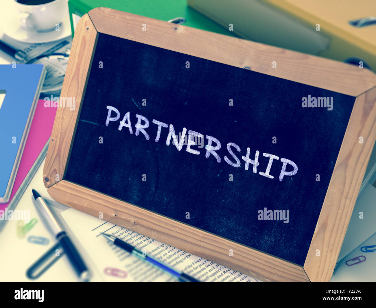Hand Drawn Partnership Concept on Small Chalkboard Stock Photo - Alamy
