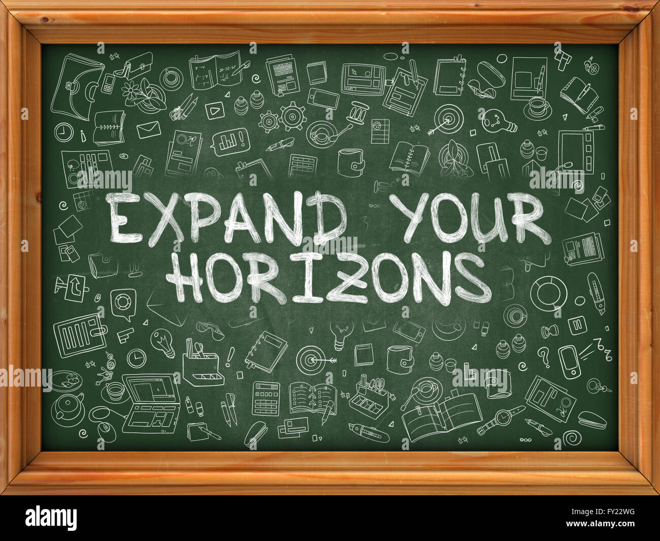 Expand Your Horizons - Hand Drawn on Green Chalkboard Stock Photo - Alamy