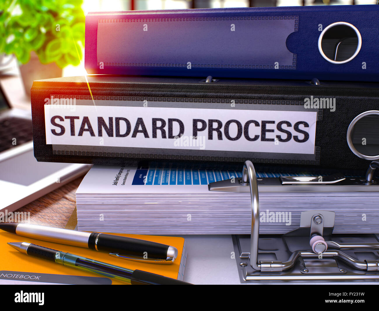 Standard Process on Black Office Folder. Toned Image Stock Photo - Alamy