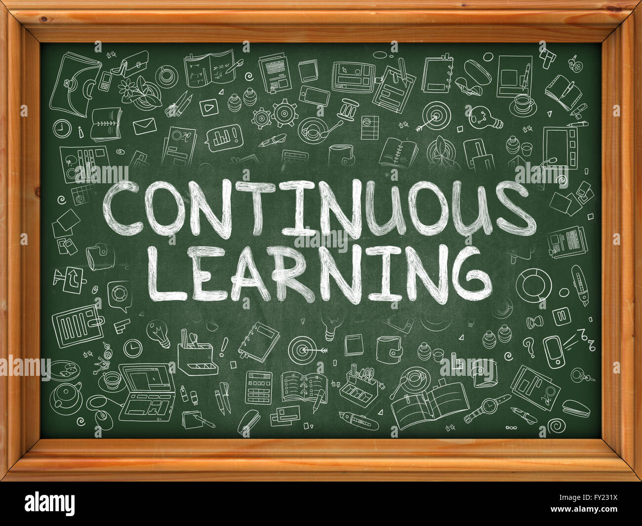 Continuous Learning - Hand Drawn on Green Chalkboard Stock Photo - Alamy