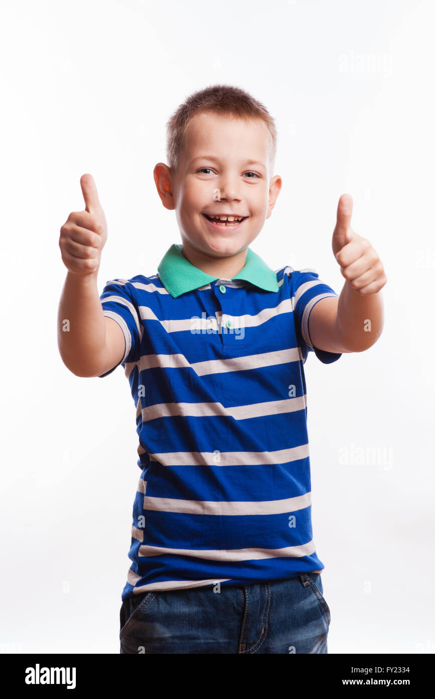 Boy with thumbs up gesture hi-res stock photography and images - Alamy