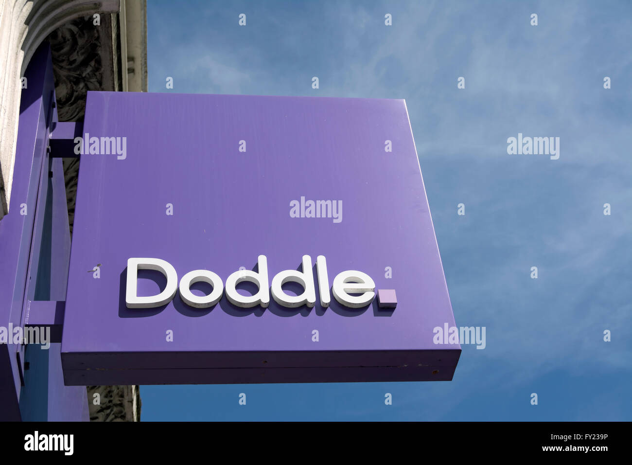 hanging sign for a branch of parcel delivery and collection company ...