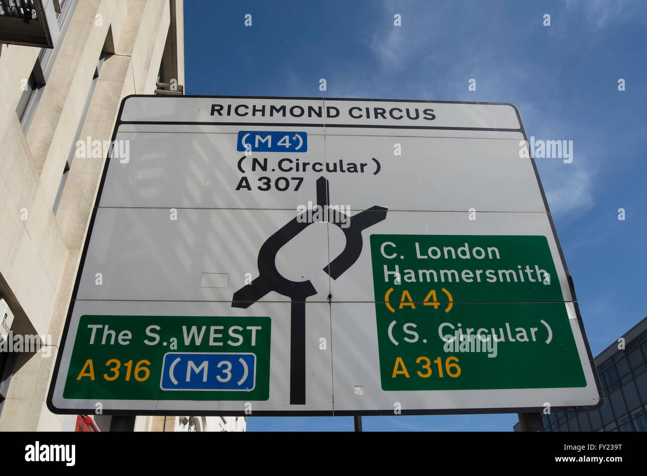 Road sign directions junction hi-res stock photography and images - Alamy