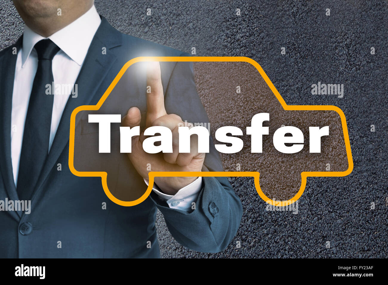 transfer car touchscreen operated by businessman concept Stock Photo ...