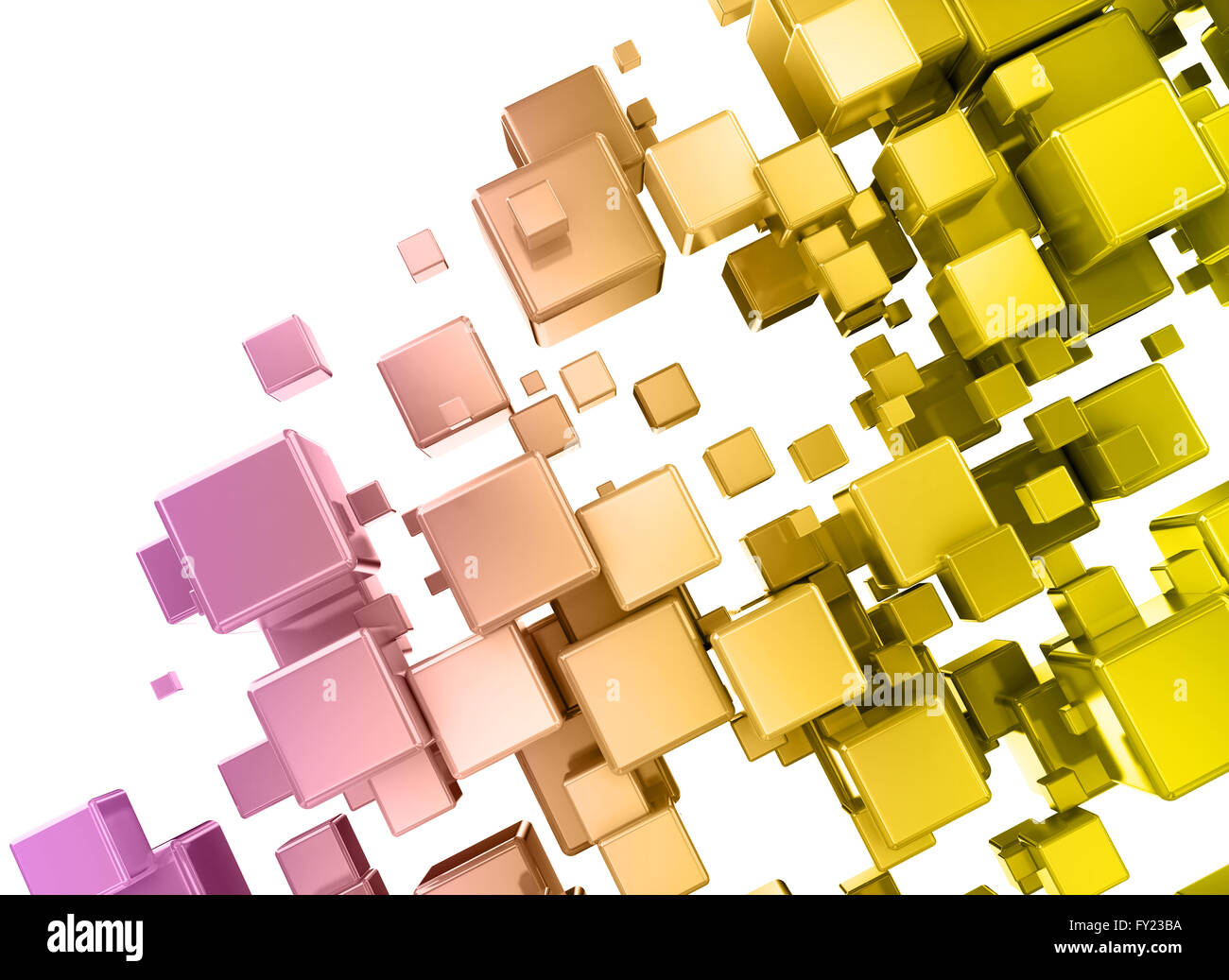 Abstract digital blue 3d cubes isolated on white background Stock Photo ...