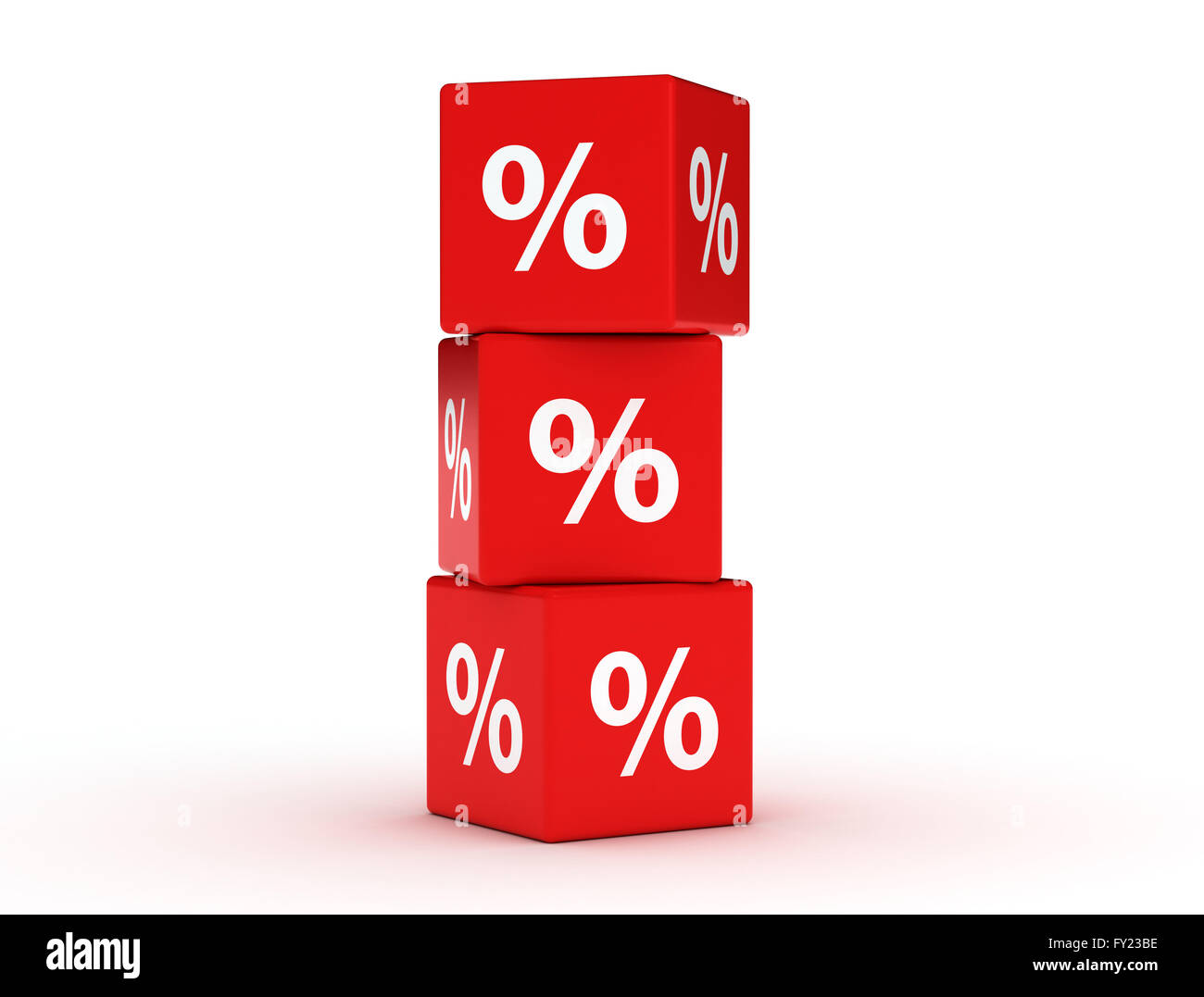 3d renderer image. Red discount cubes. Sale concept on white background ...