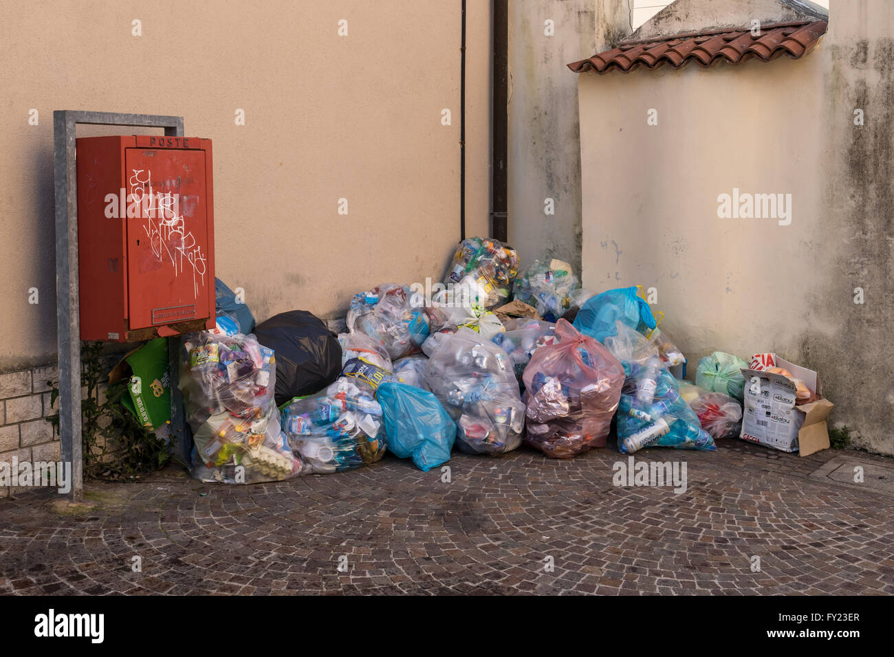 Bags of waste street hi-res stock photography and images - Alamy