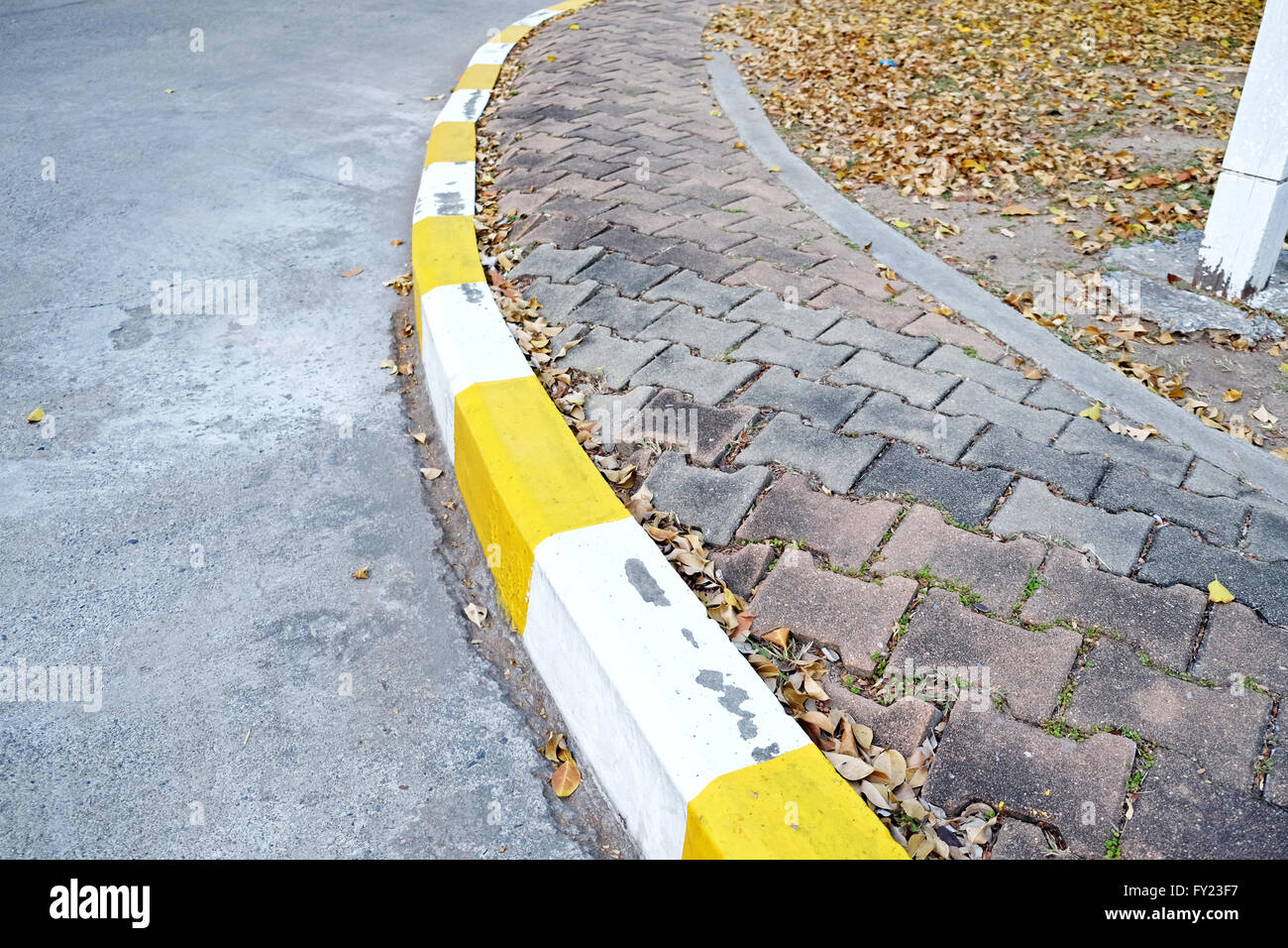 footpath pavement sidewalk with traffic sign Stock Photo - Alamy