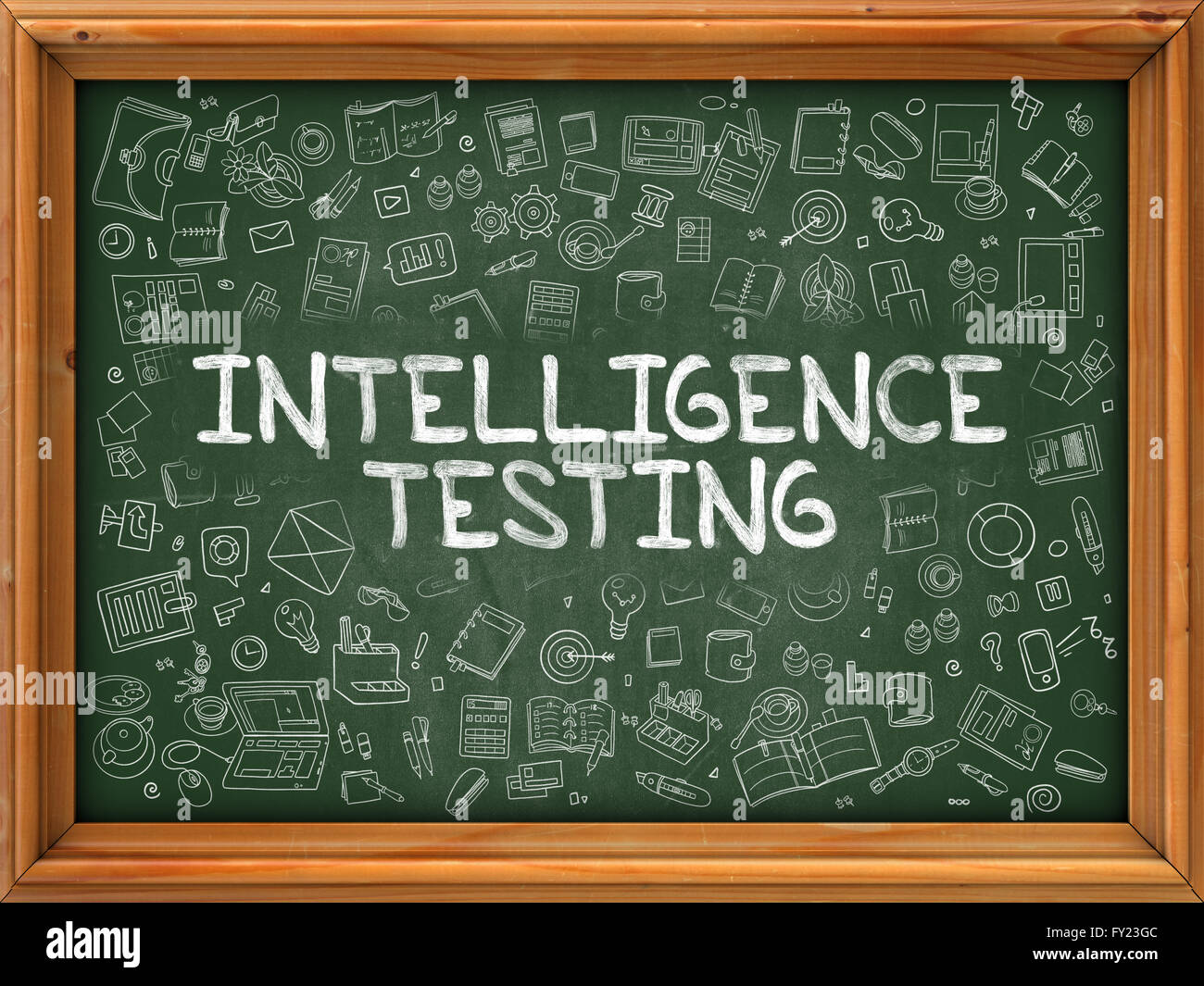 Hand Drawn Intelligence Testing on Green Chalkboard Stock Photo - Alamy