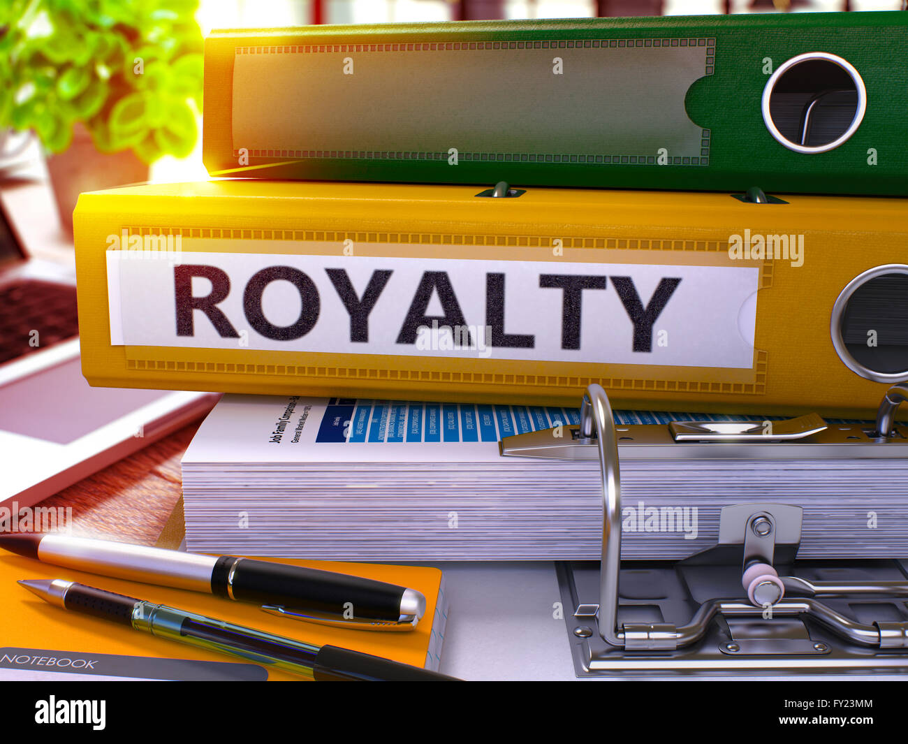 Yellow Ring Binder with Inscription Royalty Stock Photo - Alamy