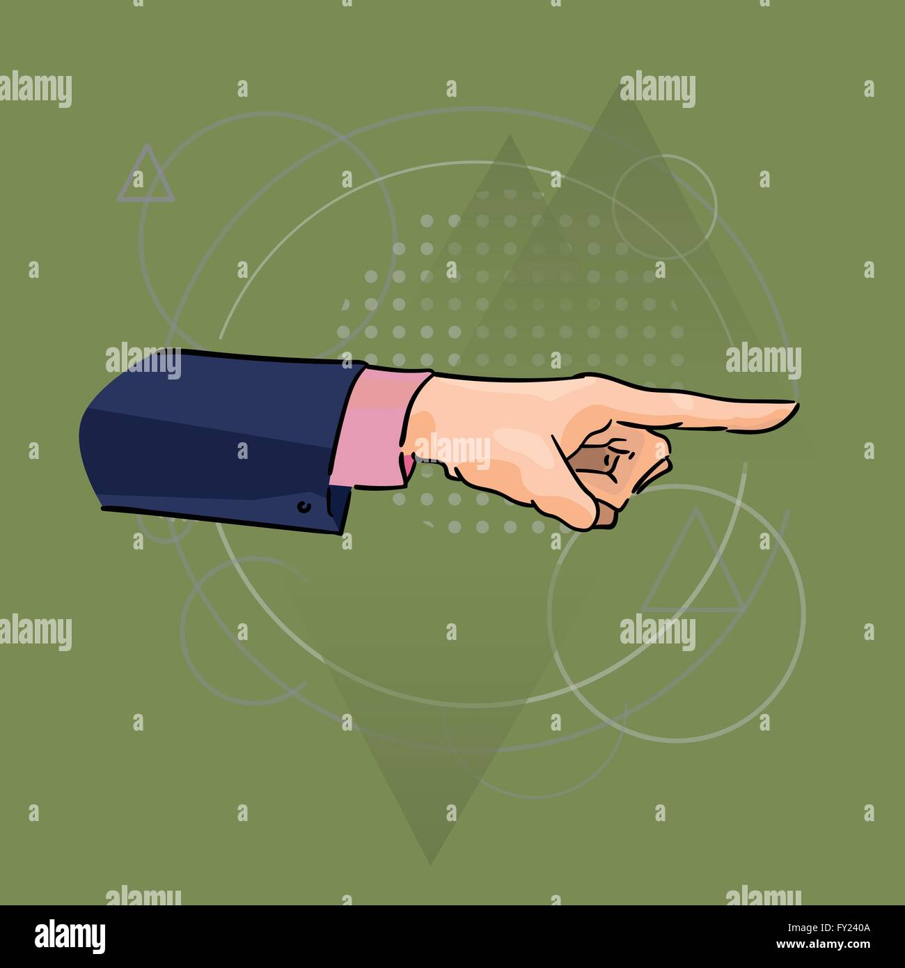 Business Man Hand Point Finger Over Triangle Geometric Background Stock ...