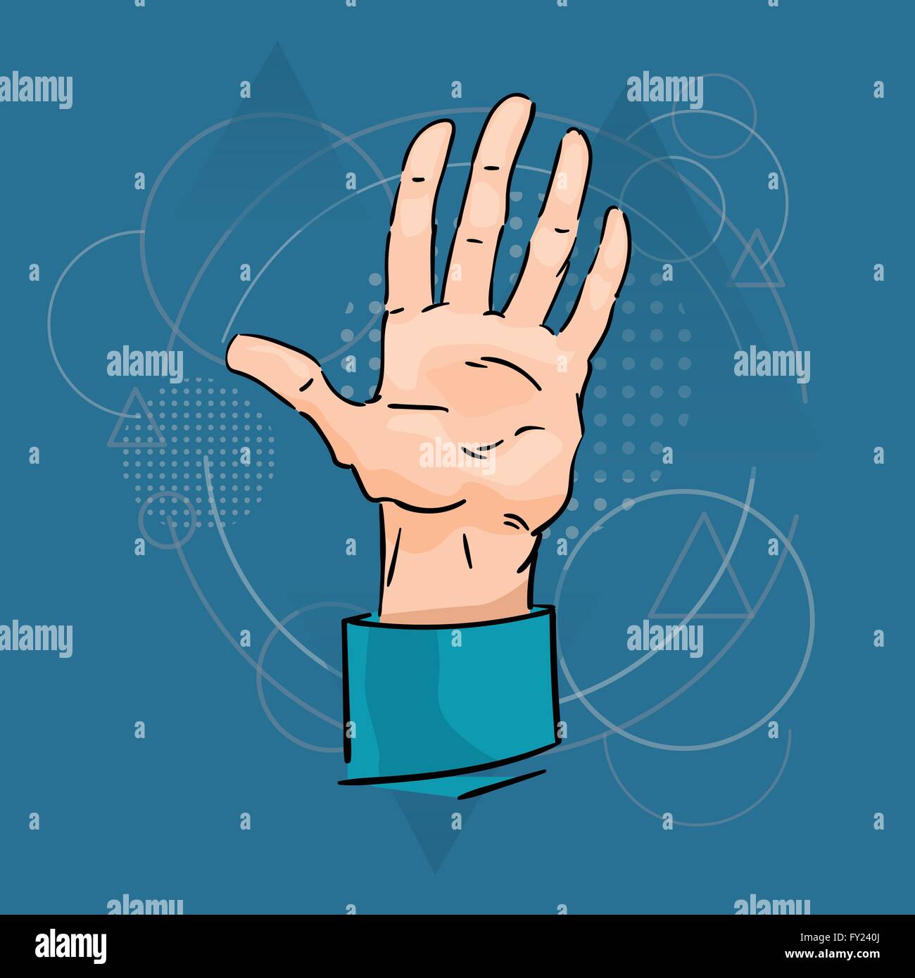 Business Man Palm Hand Five Fingers Stock Vector Image & Art - Alamy