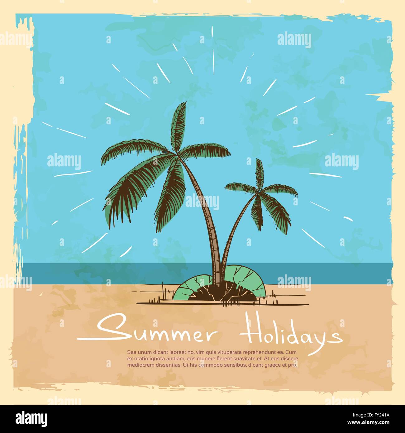 Summer Vacation Holiday Tropical Ocean Island With Palm Tree Stock ...