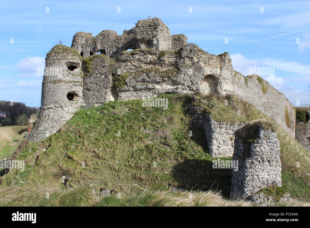 Exterior view of the beautiful ruins of the castle of Arques-la ...
