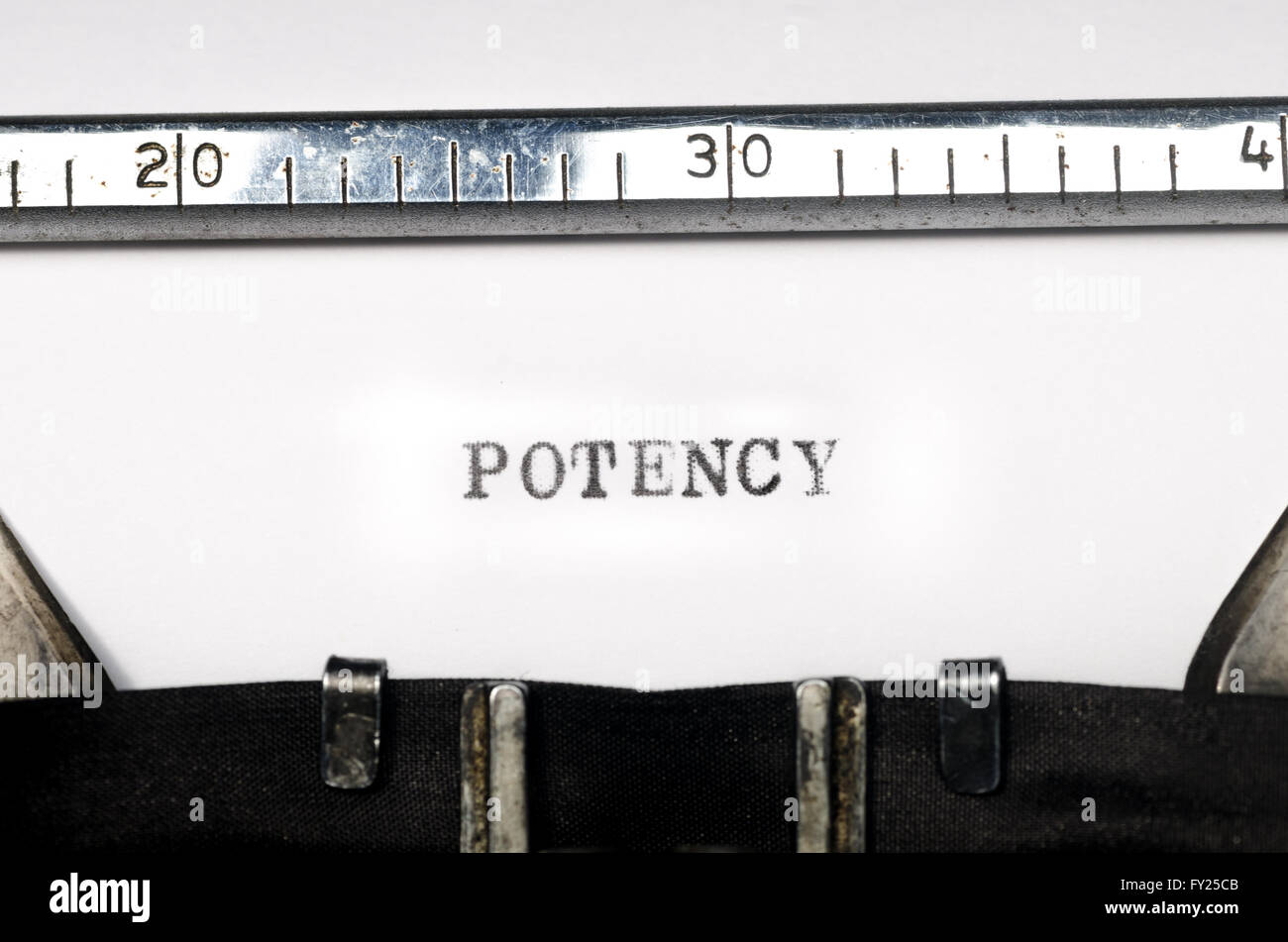 word potency typed on old typewriter Stock Photo - Alamy