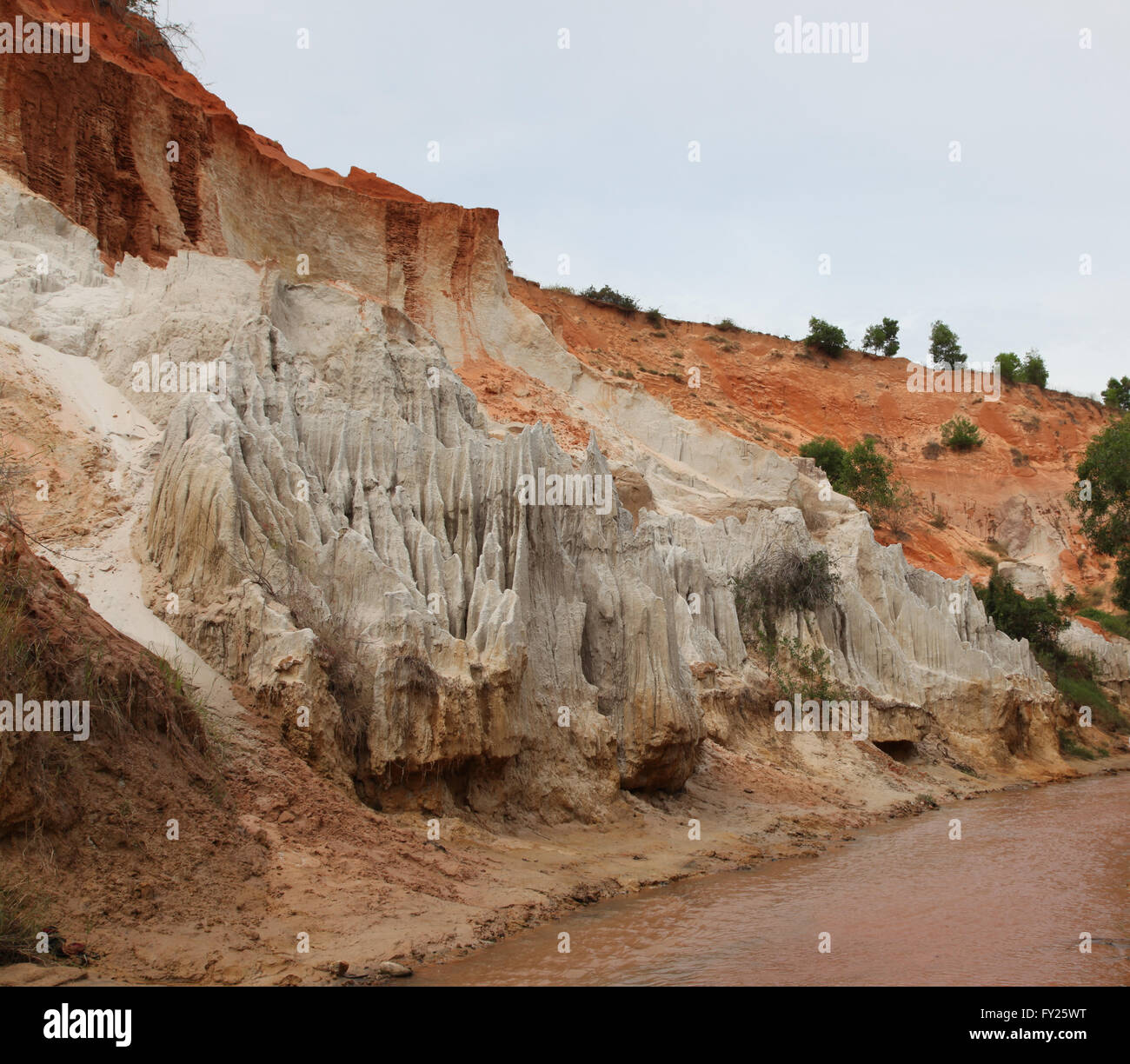 Red River is formed by the smearing of red sand, Vietnam, Southeast ...
