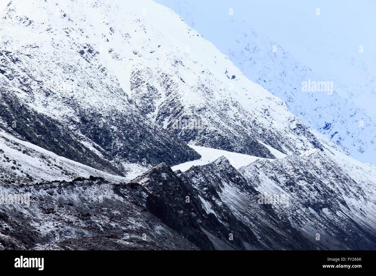 The beautiful Mueller Glacier lake at the head of the Kea Point Track ...