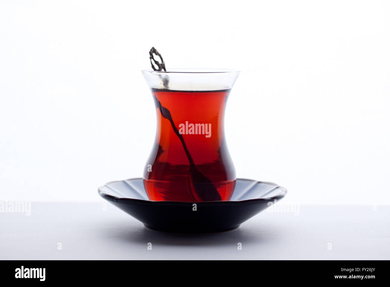 a glass of Turkish black tea Stock Photo - Alamy