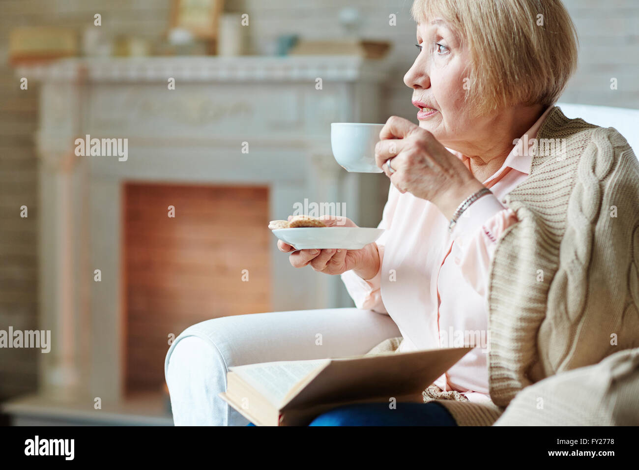 Pensioner drinking cup hi-res stock photography and images - Alamy