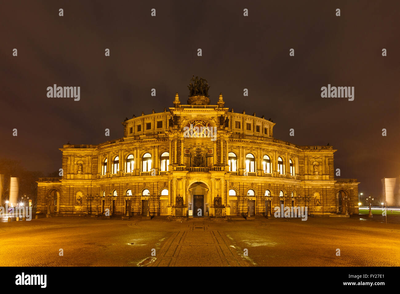Semper Opera Theatre at night time in Dresden Stock Photo - Alamy