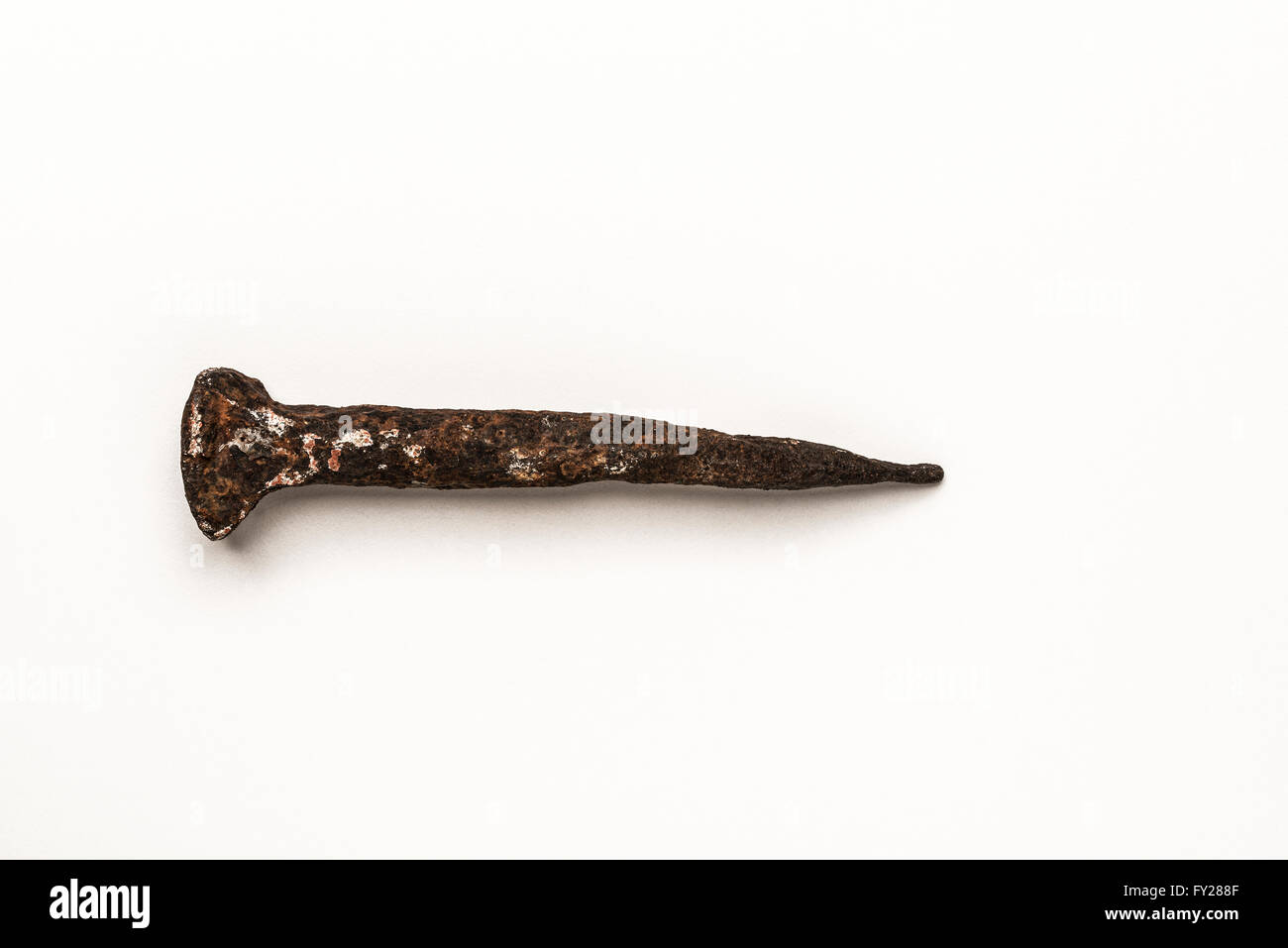 Close-up of old rusty nail isolated on white background Stock Photo - Alamy