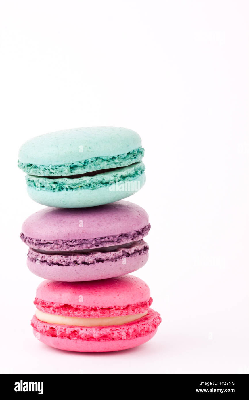 macaroon cookies on a white background Stock Photo - Alamy