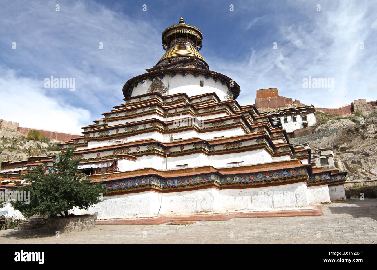 Ancient Buddhist monastery in the mountains of Tibet, China Stock Photo ...