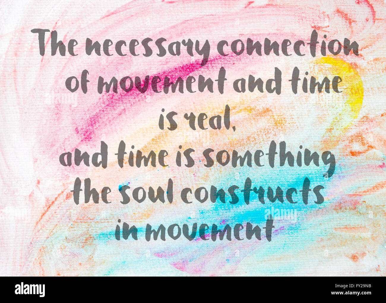 The necessary connection of movement and time is real, and time is ...