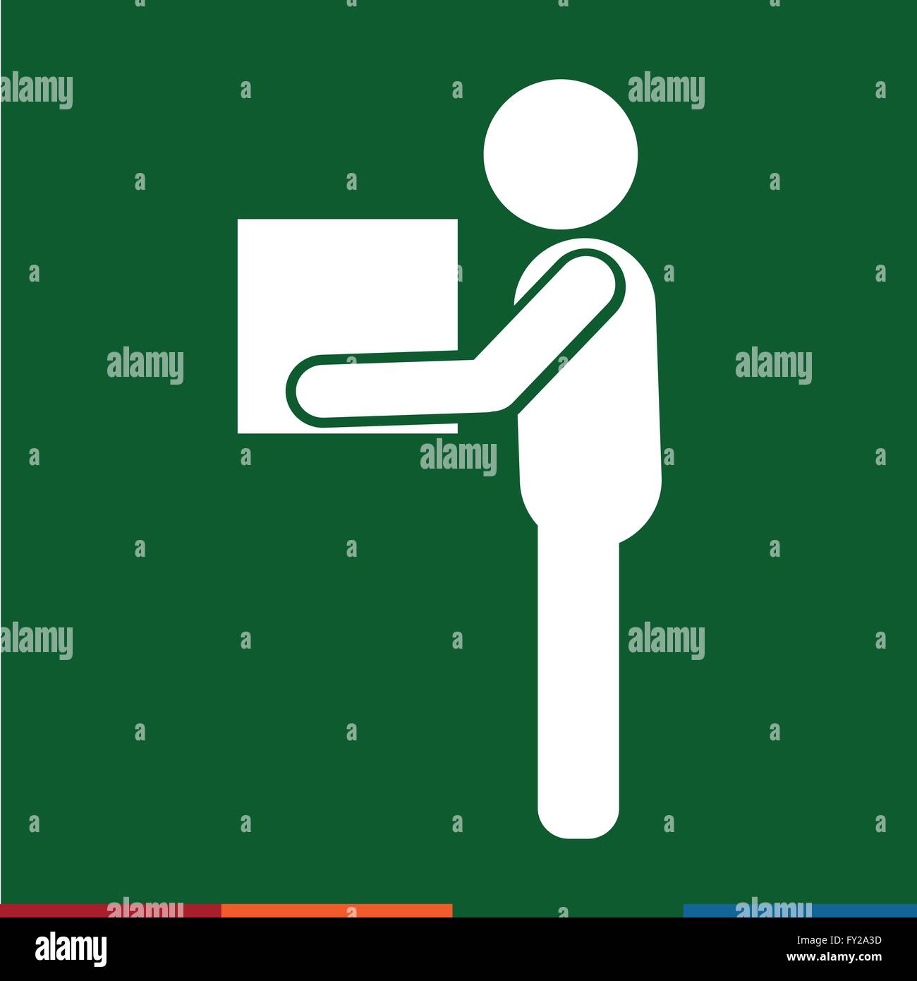Man Moving Box Pictogram Icon Illustration design Stock Vector Image ...