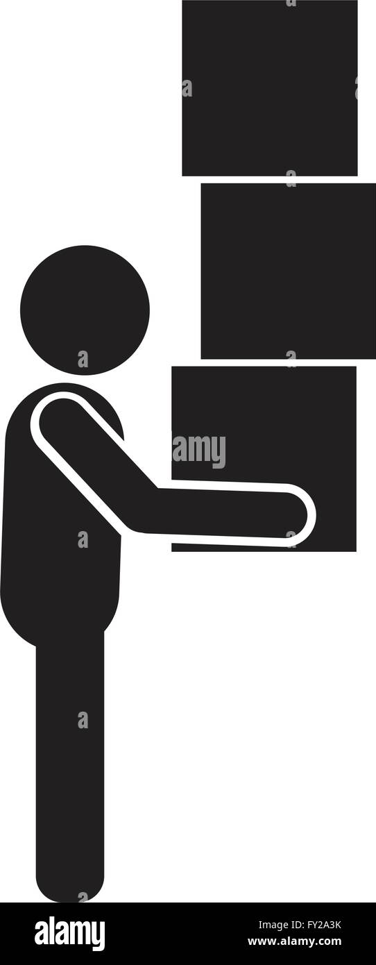 Man moving box pictogram icon hi-res stock photography and images - Alamy