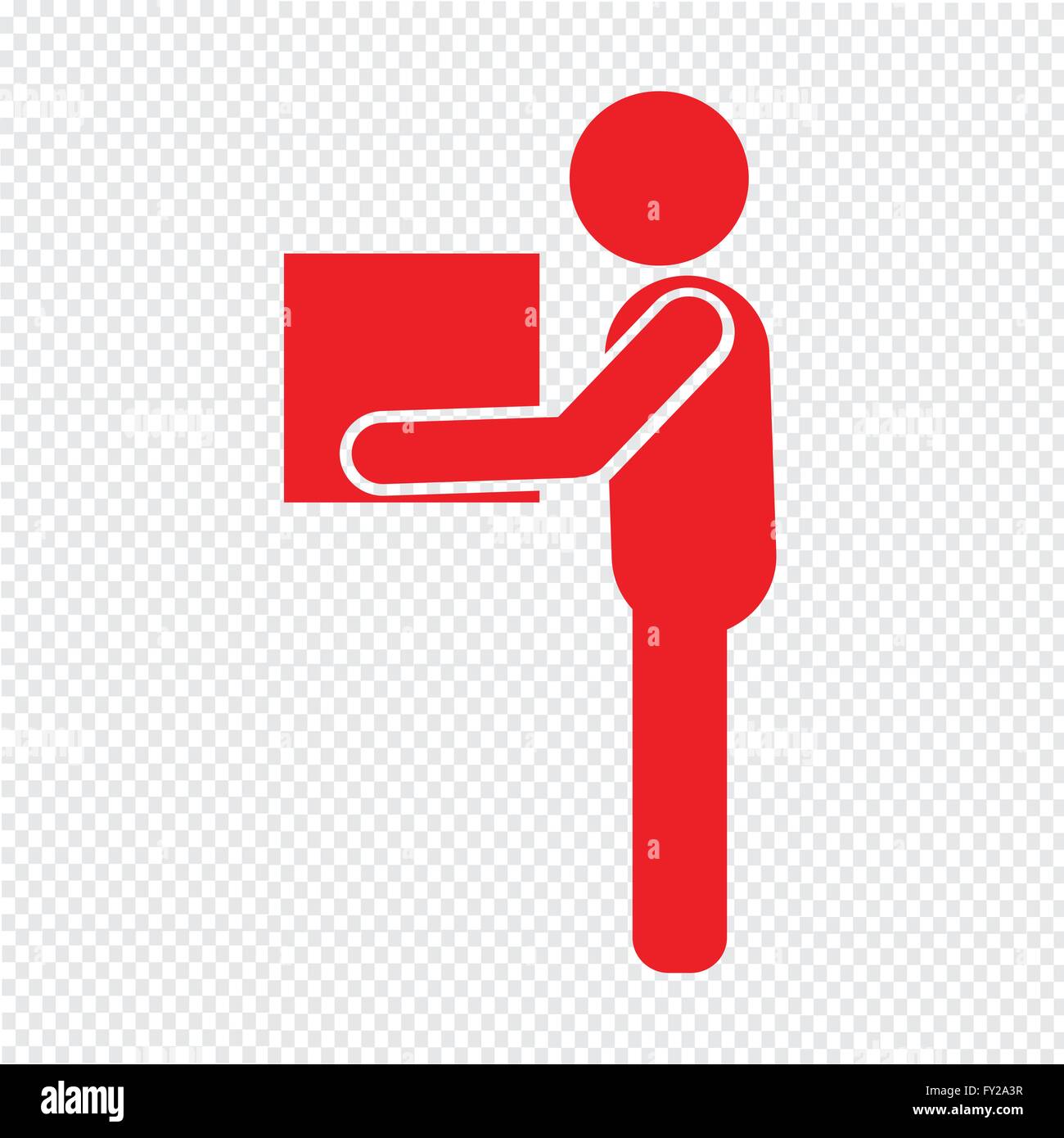 Man Moving Box Pictogram Icon Illustration design Stock Vector Image ...